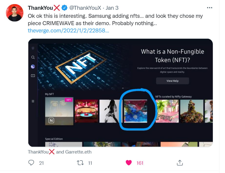 Nifty Gateway x Samsung NFT Displays | NFT CULTURE | Web3 Culture NFTs ...